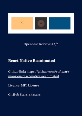 13 top react native animation libraries to create stellar ux | PDF