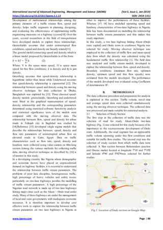 Traffic Stream Relationships of Two-Lane Highways: A Case of Akure-Ondo Road in Southwest ...