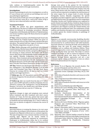 Treating Migraine Ardhavbhedaka with Ayurveda A Single Case Study | PDF