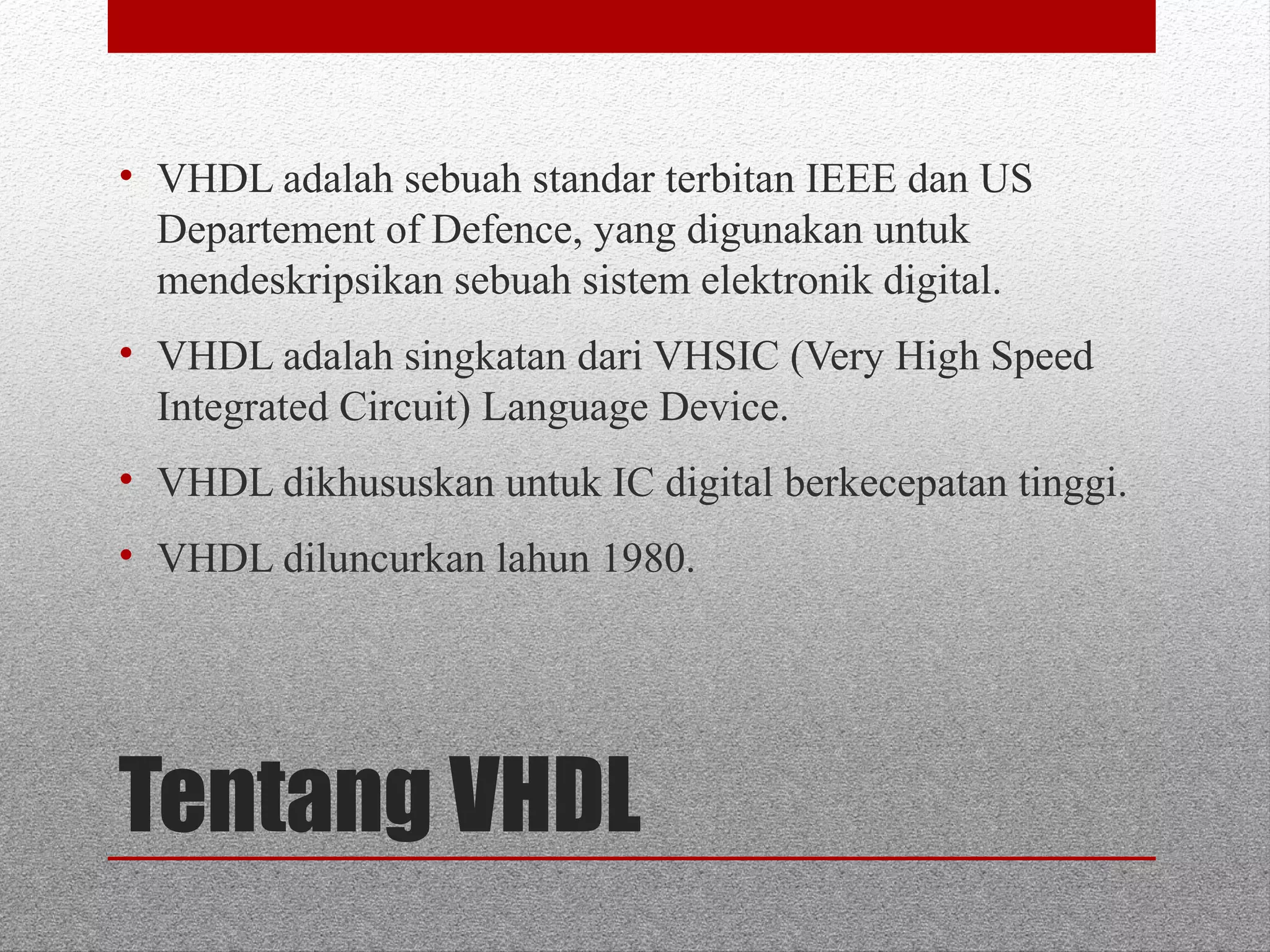 Intro about VHDL Language | PPT