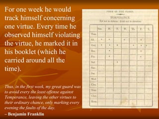BENJAMIN FRANKLIN'S 13 VIRTUES | PPT