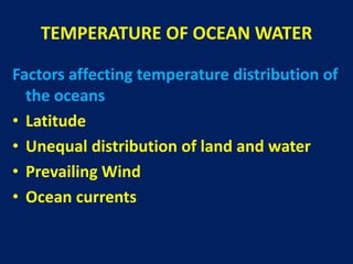 Ocean water description slide share in detail | PPT