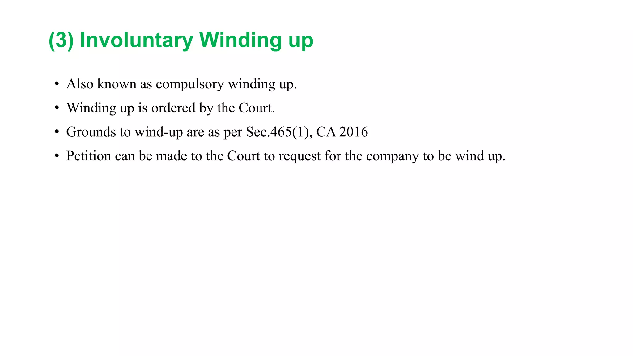 Winding-up a Company | PPTX | Bankruptcy | Business Banking & Finance