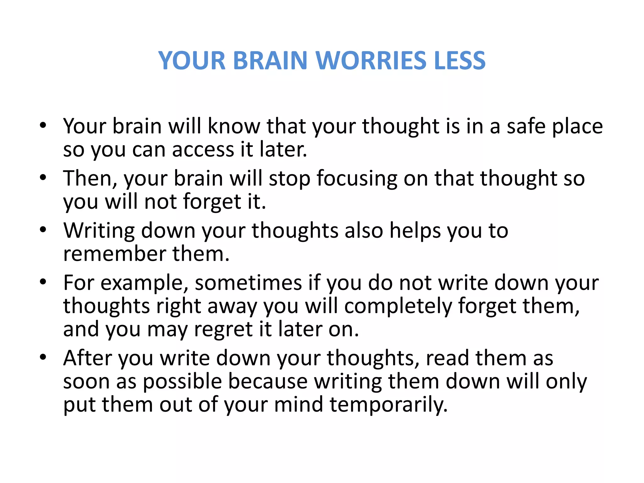 Write down your thoughts | PPT