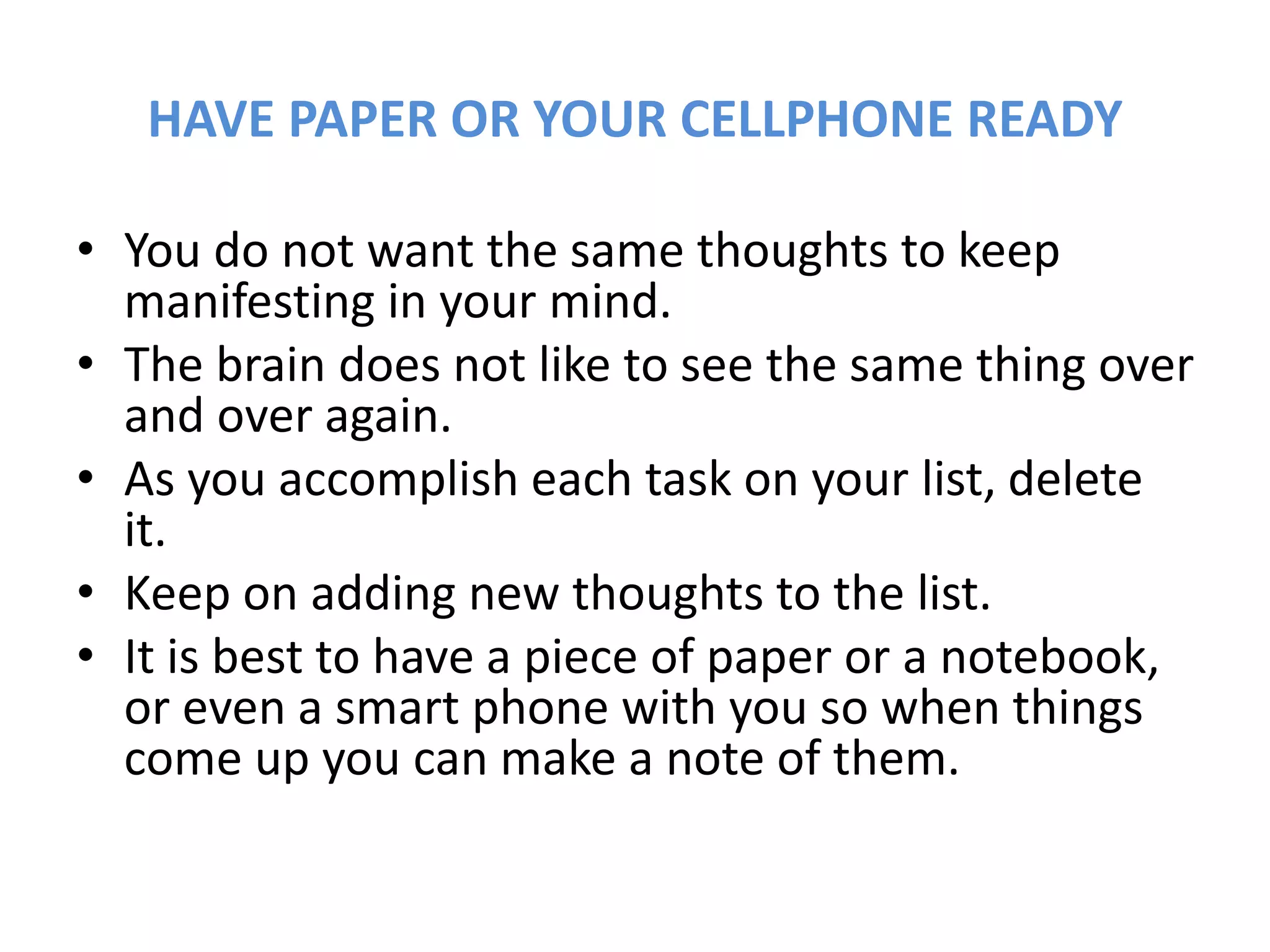Write down your thoughts | PPT