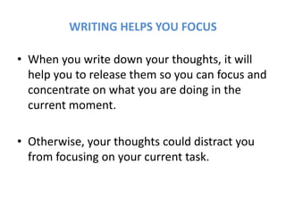 Write down your thoughts | PPT