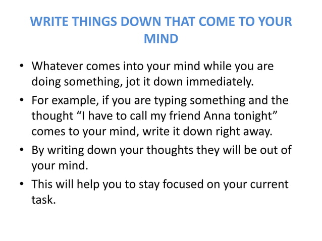 Write down your thoughts | PPT
