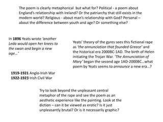 13 yeats leda and the swan | PPTX