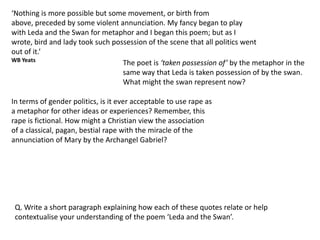 13 yeats leda and the swan | PPTX