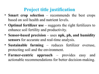 crop and fertilizer recommendation system | PPTX