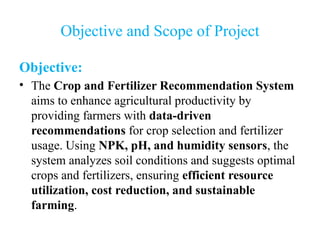 crop and fertilizer recommendation system | PPTX
