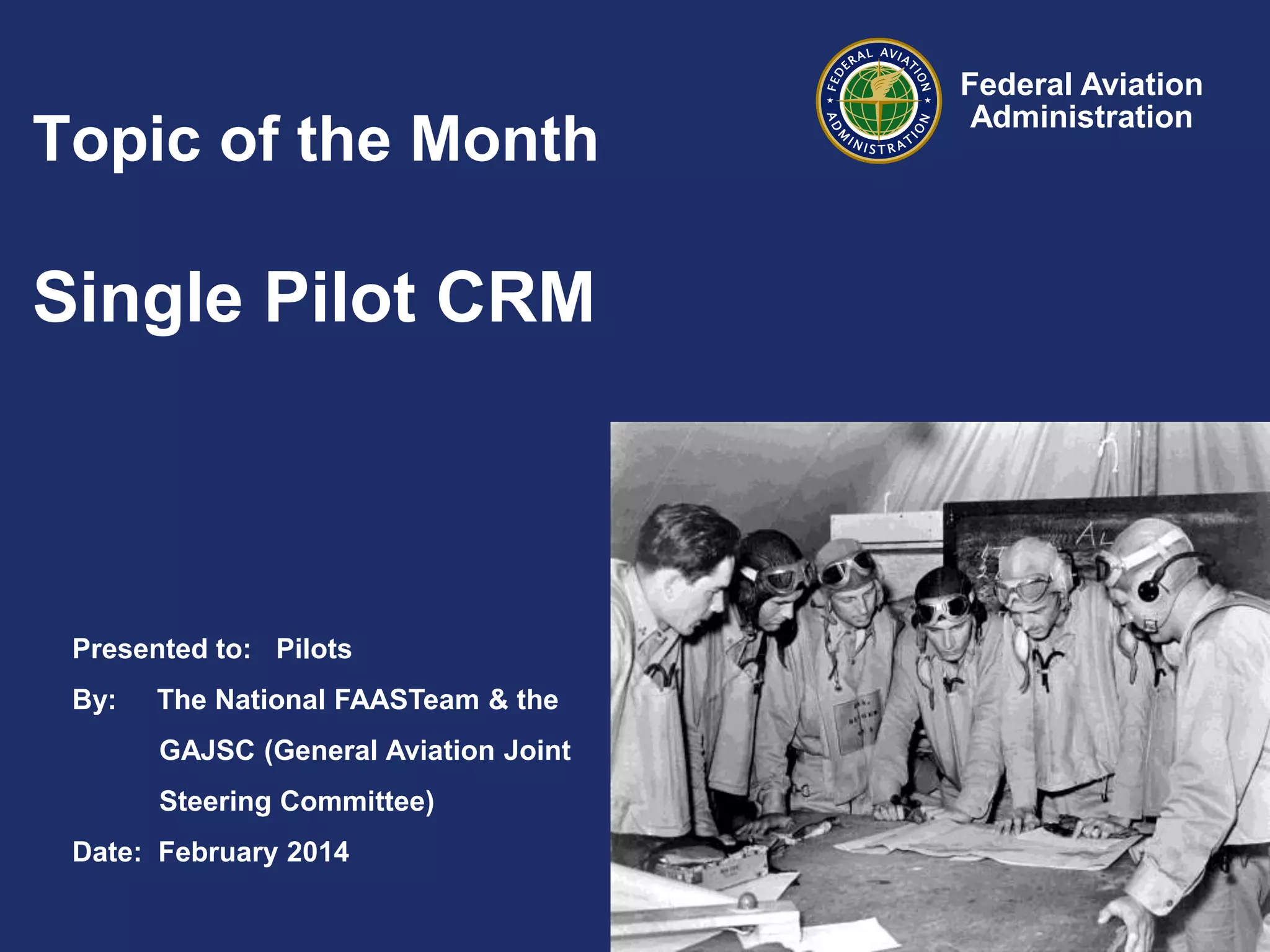 Topic of the Month (14-02): Single Pilot CRM | PPT