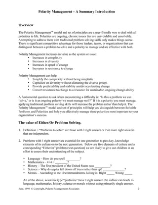 Polarity Thinking | PDF