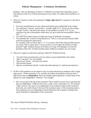 Polarity Thinking | PDF