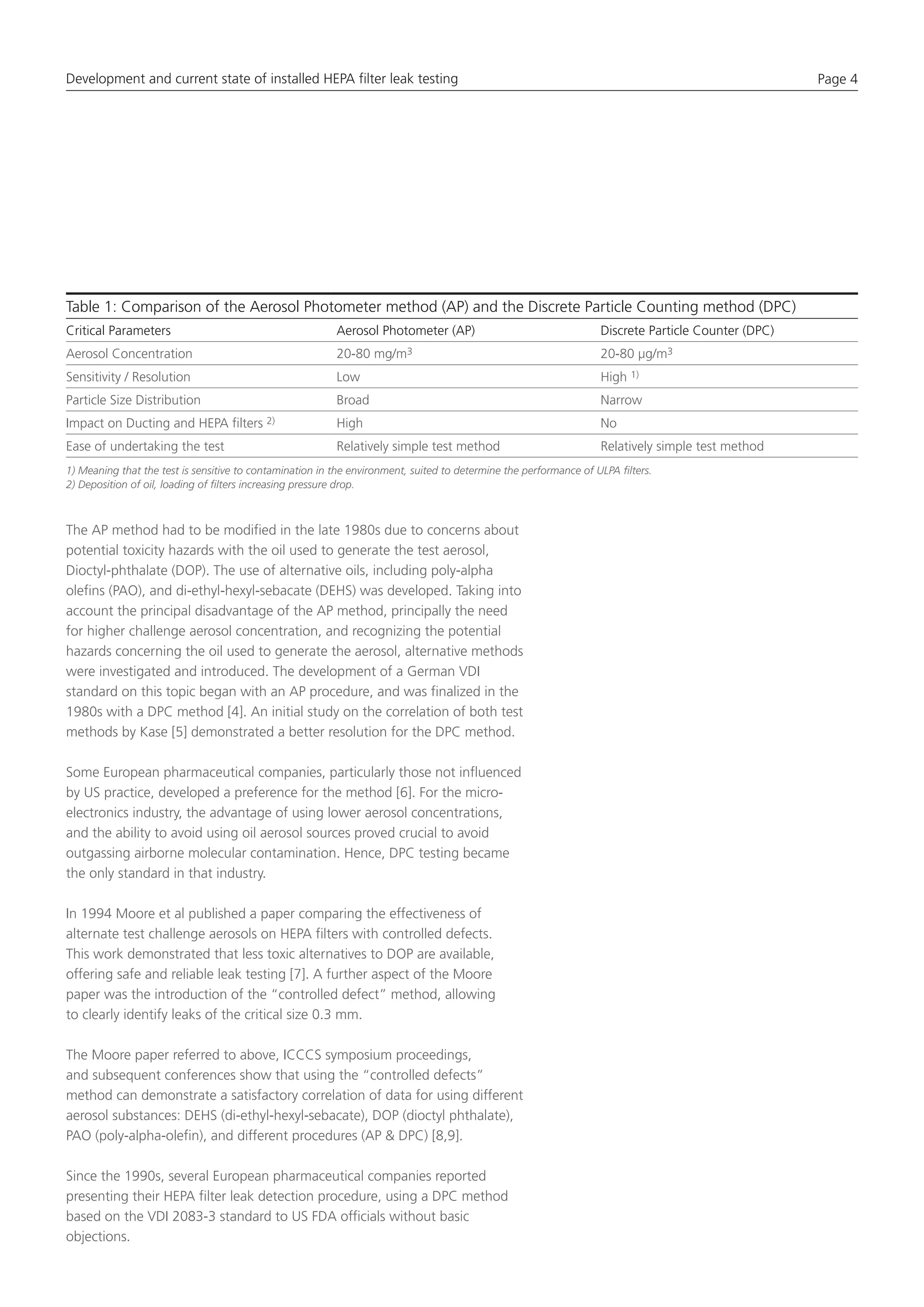 AAF Whitepaper HEPA filter leak testing | PDF
