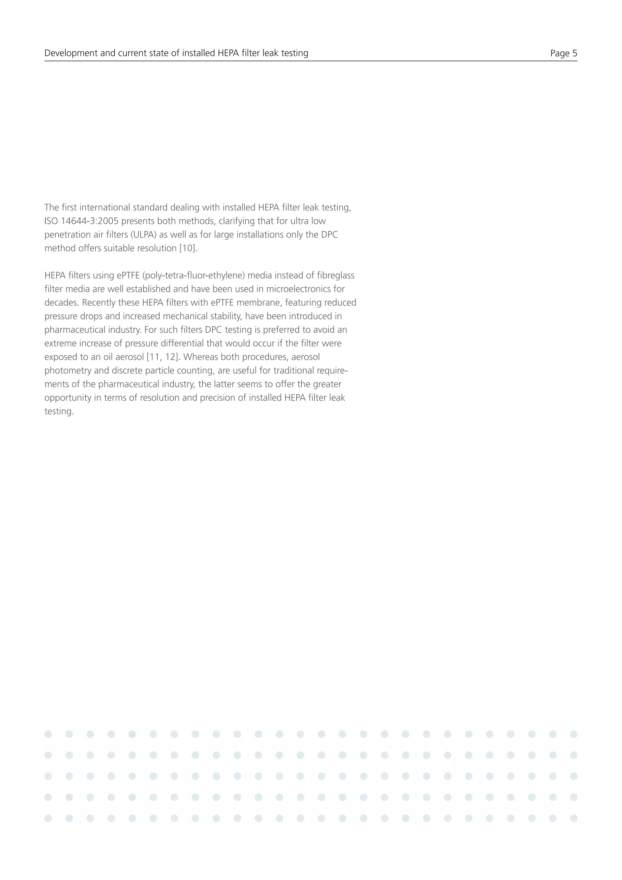 AAF Whitepaper HEPA filter leak testing | PDF
