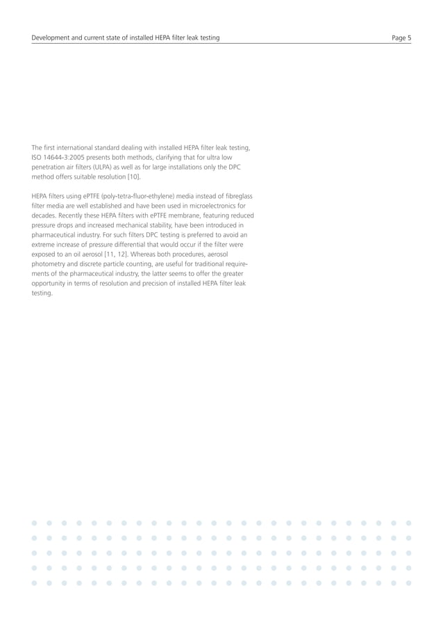 AAF Whitepaper HEPA filter leak testing | PDF