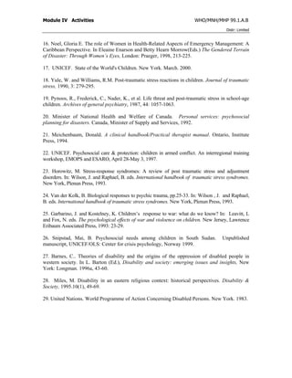 “Psychosocial support for children and adolescents” (WHO) 2005 | PDF