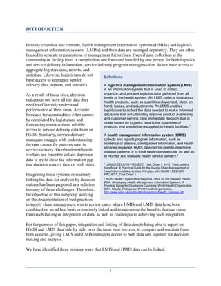 Considerations for the integration of HMIS and LMIS | PDF
