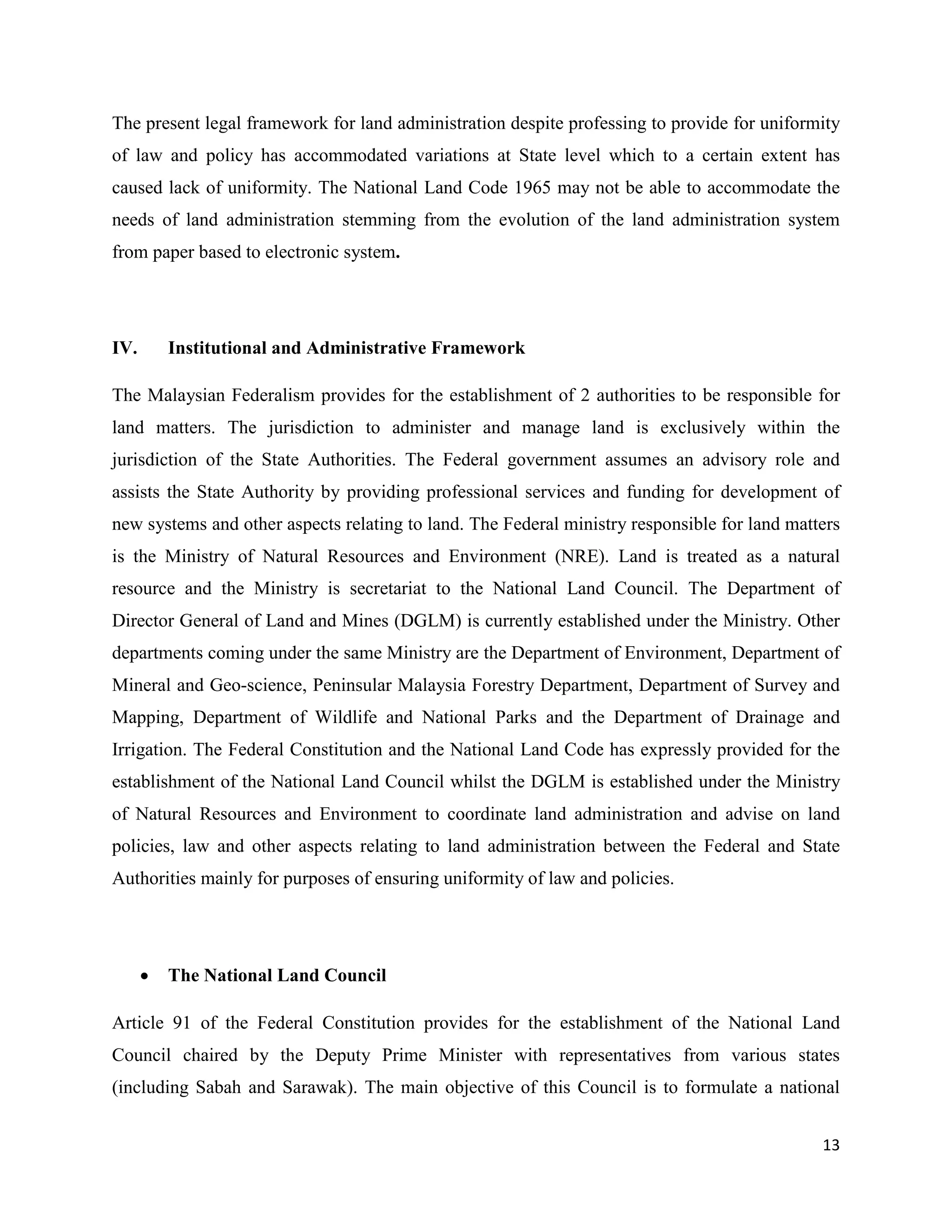 Land administration in Malaysia | PDF