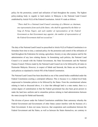 Land administration in Malaysia | PDF