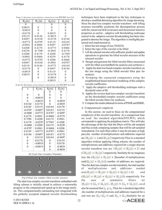 An Application of Second Generation Wavelets for Image Denoising using Dual Tree Complex Wavelet ...