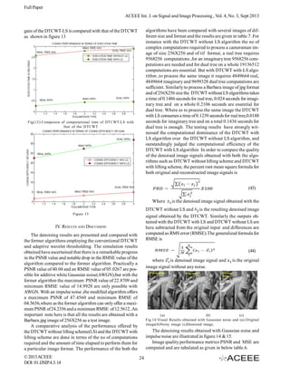 An Application of Second Generation Wavelets for Image Denoising using Dual Tree Complex Wavelet ...