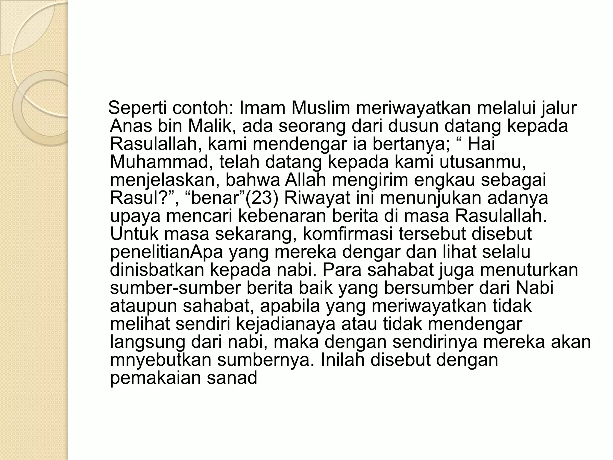 14. kritik sanad matn dalam ilmu hadits | PPTX