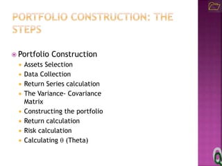 Presentation on Efficient Portfolio Construction | PPTX