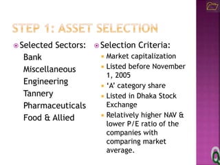 Presentation on Efficient Portfolio Construction | PPTX