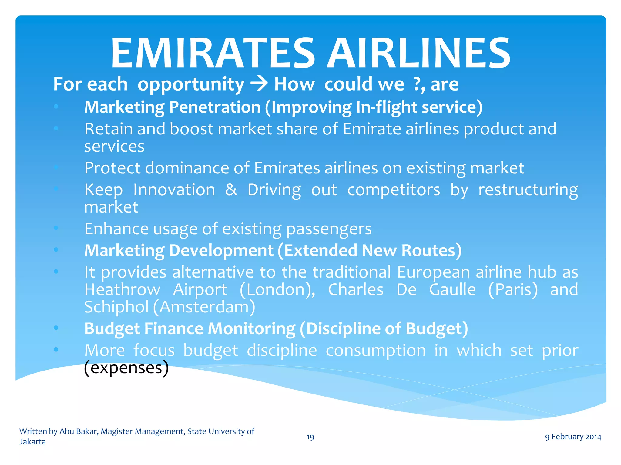 Emirates Airlines Draft Strategic 2013-2014 | PDF