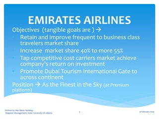 Emirates Airlines Draft Strategic 2013-2014 | PDF