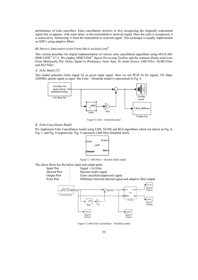 Echo Cancellation Algorithms using Adaptive Filters: A Comparative Study | PDF