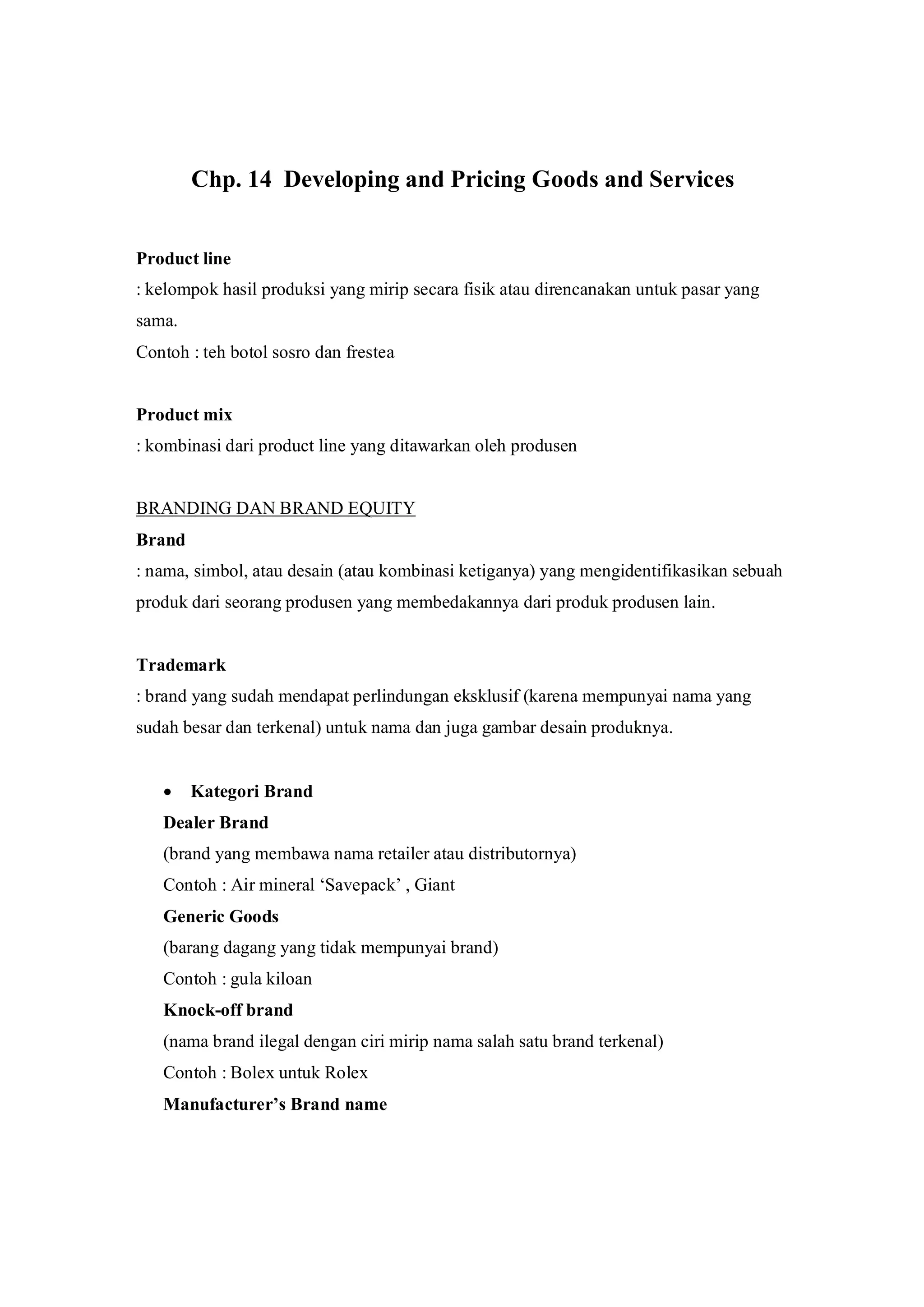 14. developing & pricing goods and services | PDF