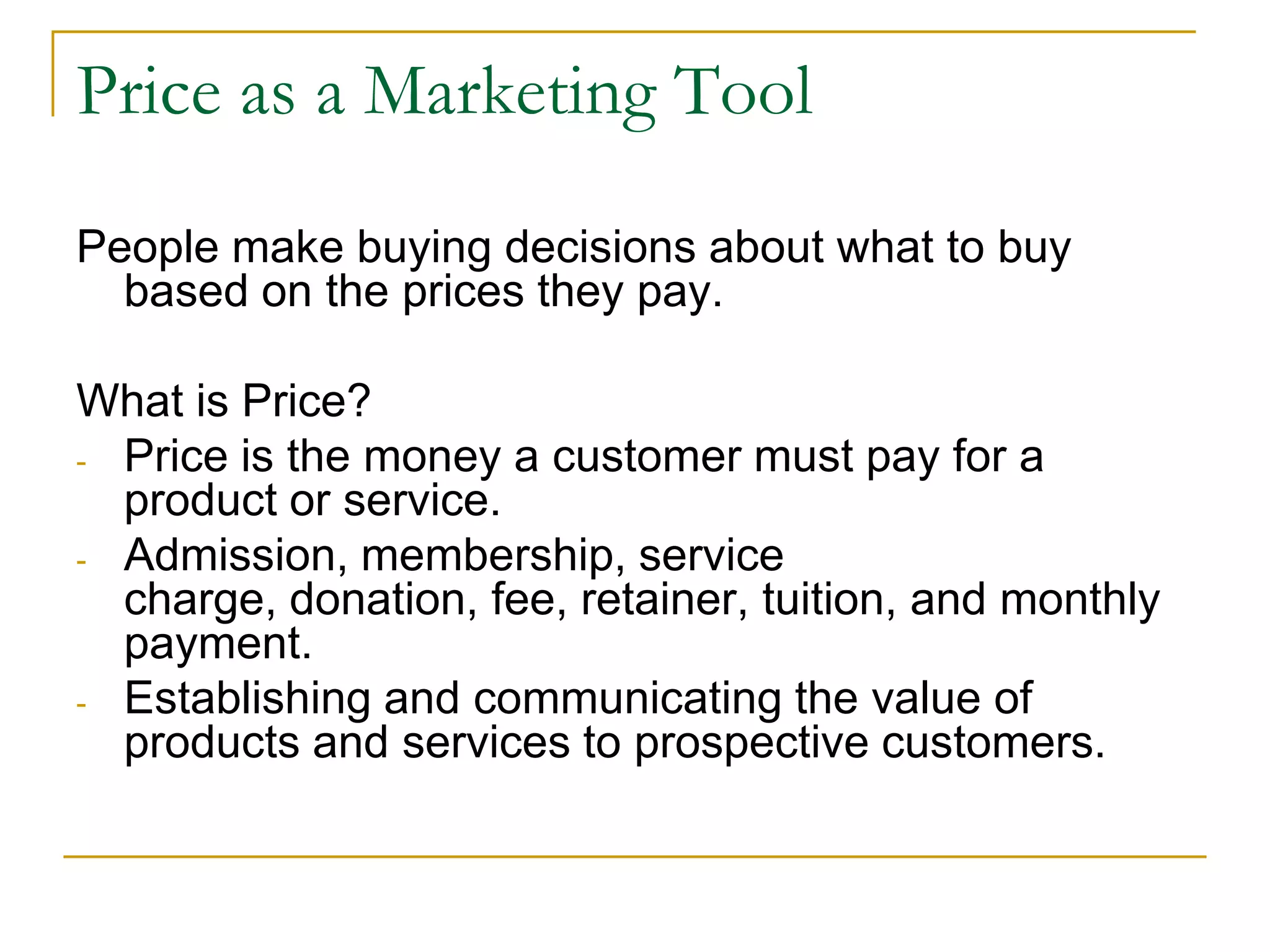 14.1 The Economics of Price Decisions | PPT