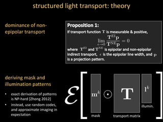 3D Shape and Indirect Appearance by Structured Light Transport | PPTX