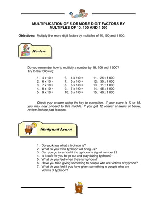 multiplication of 5 or more digit factors by multiples of 10, 100 and 1 ...