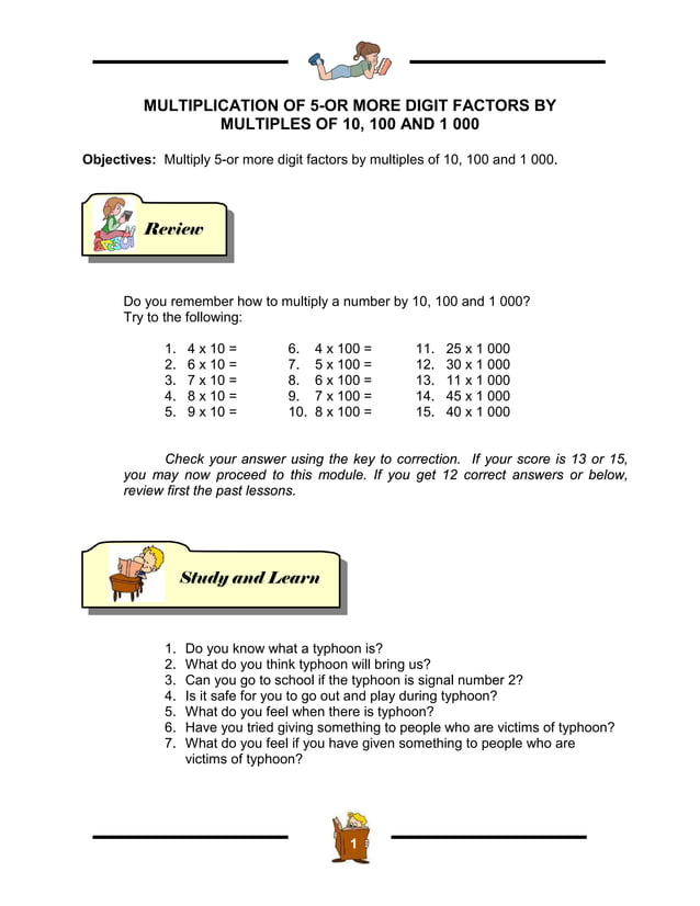 multiplication of 5 or more digit factors by multiples of 10, 100 and 1 ...