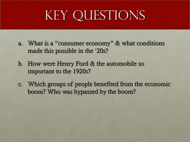 The 1920s Economic Boom | PPT