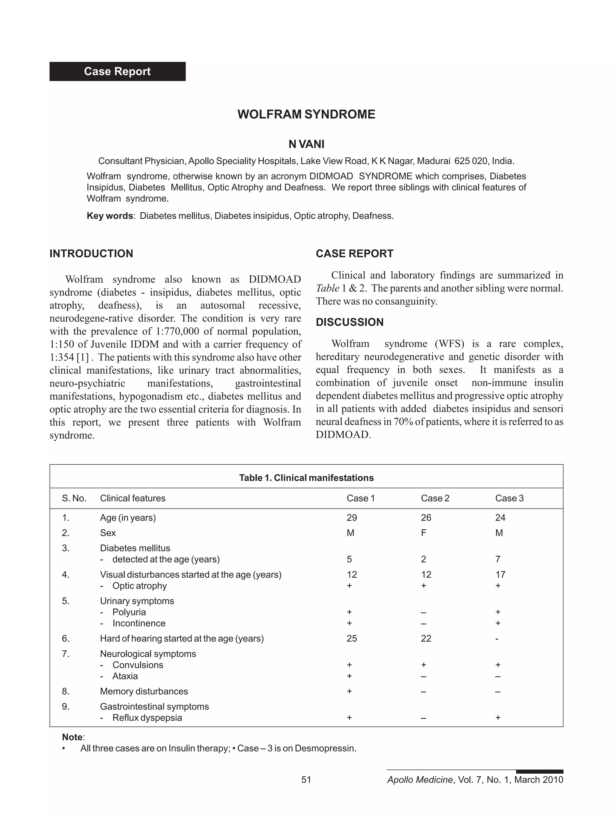 Wolfram Syndrome | PDF