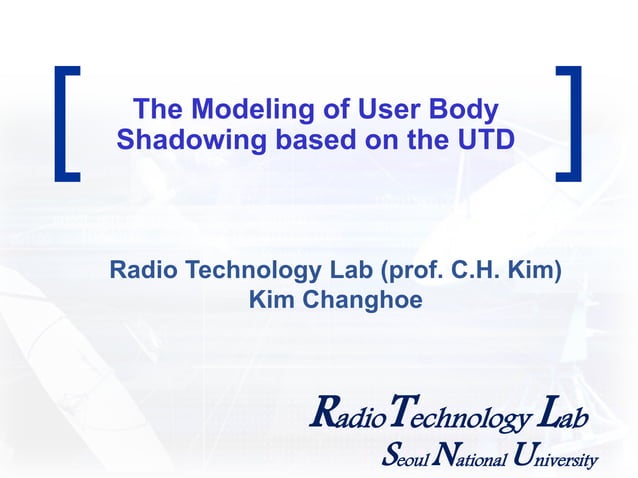 Uniform geometrical theory of diffraction (User body shadowing) | PPT