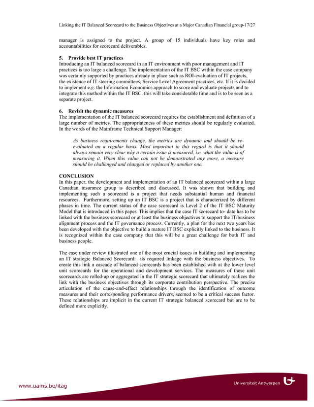 14.balanced scorecard-case-study | PDF | IT and Internet Support | Internet