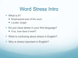 14. conversation starters, word stress, and pathways 2 vocabulary | PPT