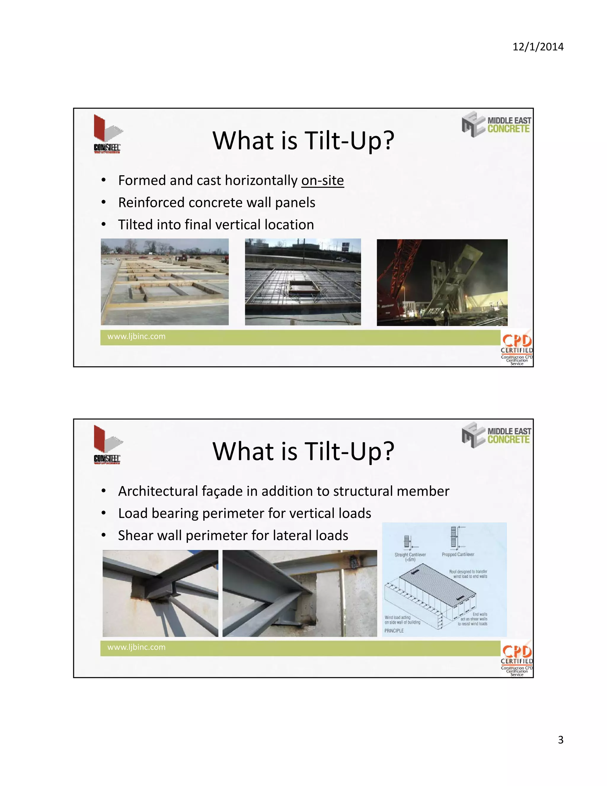 Tilt up concrete Construction advancec & Applications | PDF