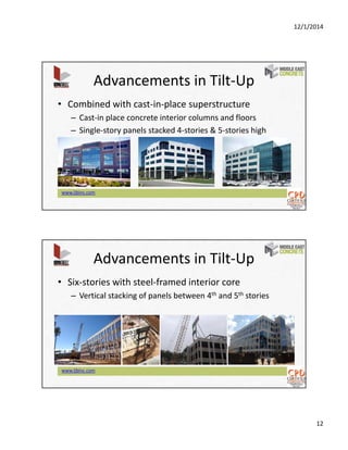 Tilt up concrete Construction advancec & Applications | PDF