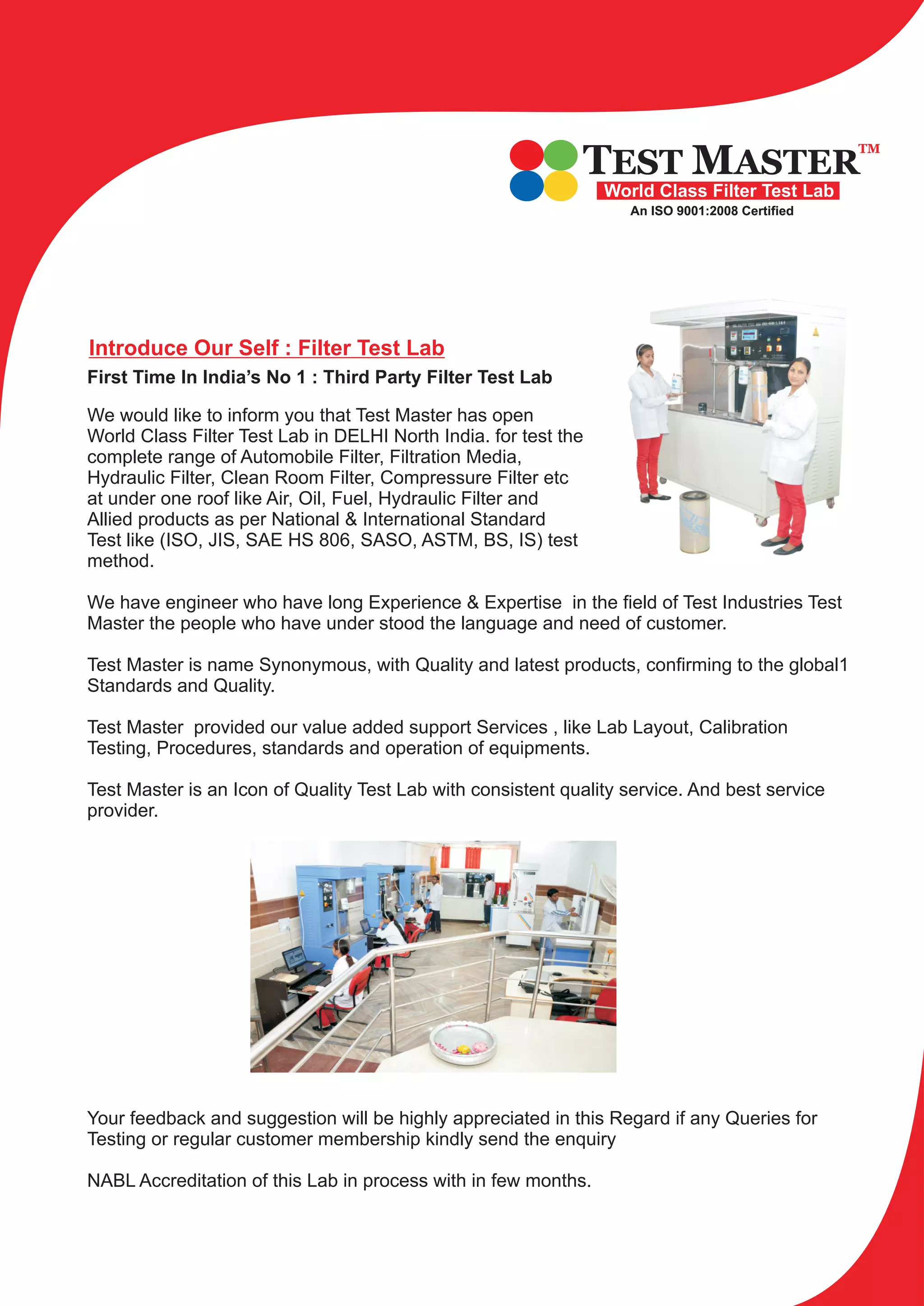 ISO 5011 Air Filter Test Lab | PDF