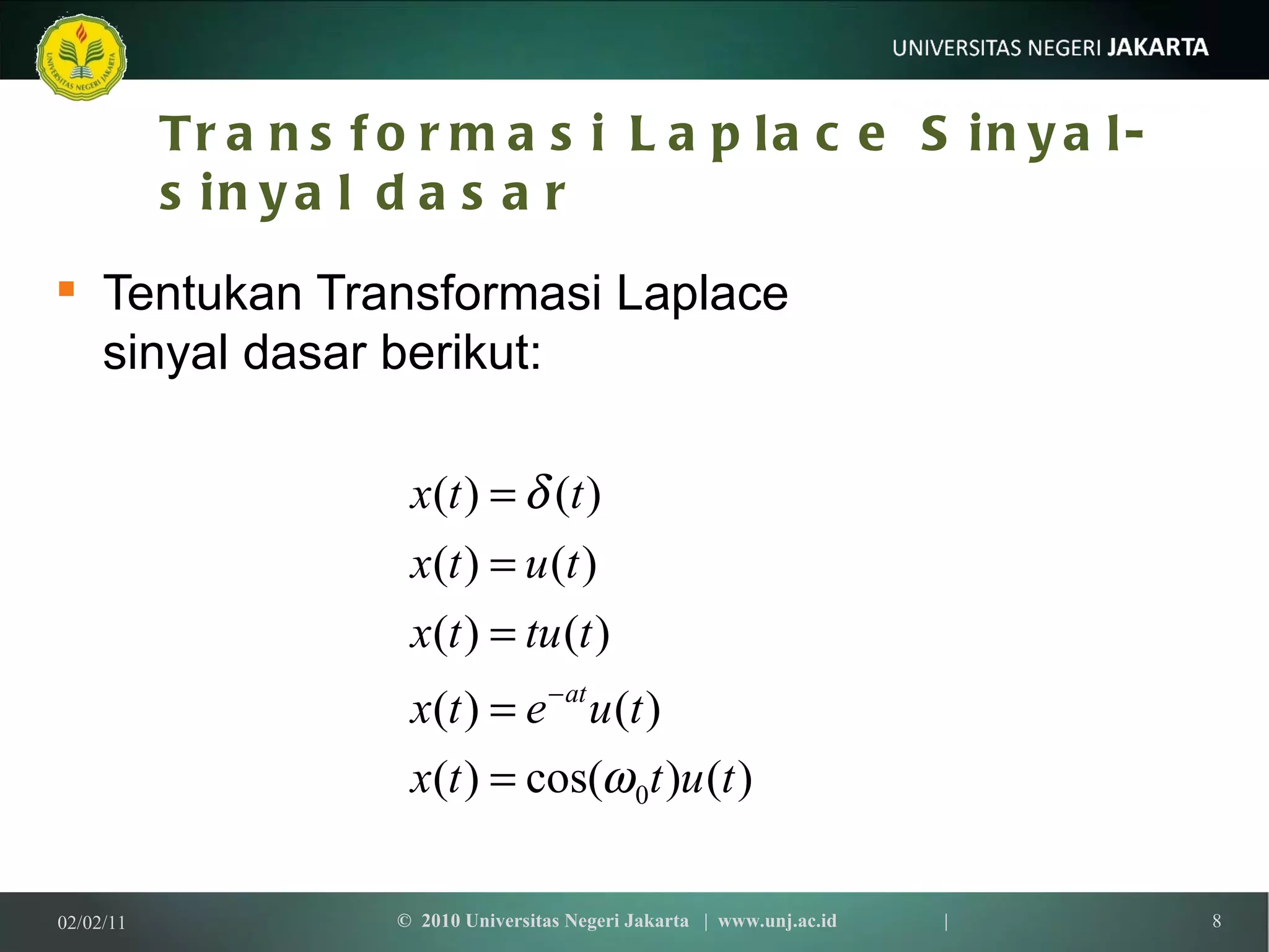 Fisika Matematika II (14 - 15) transformasi-integral | PPT