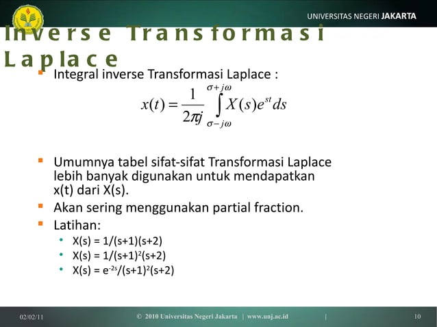 Fisika Matematika II (14 - 15) transformasi-integral | PPT