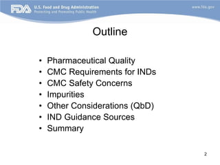 FDA 2013 Clinical Investigator Training Course: CMC and Investigator ...