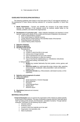 Preparation and Evaluation of Instructional Materials (14 of 16) | DOC